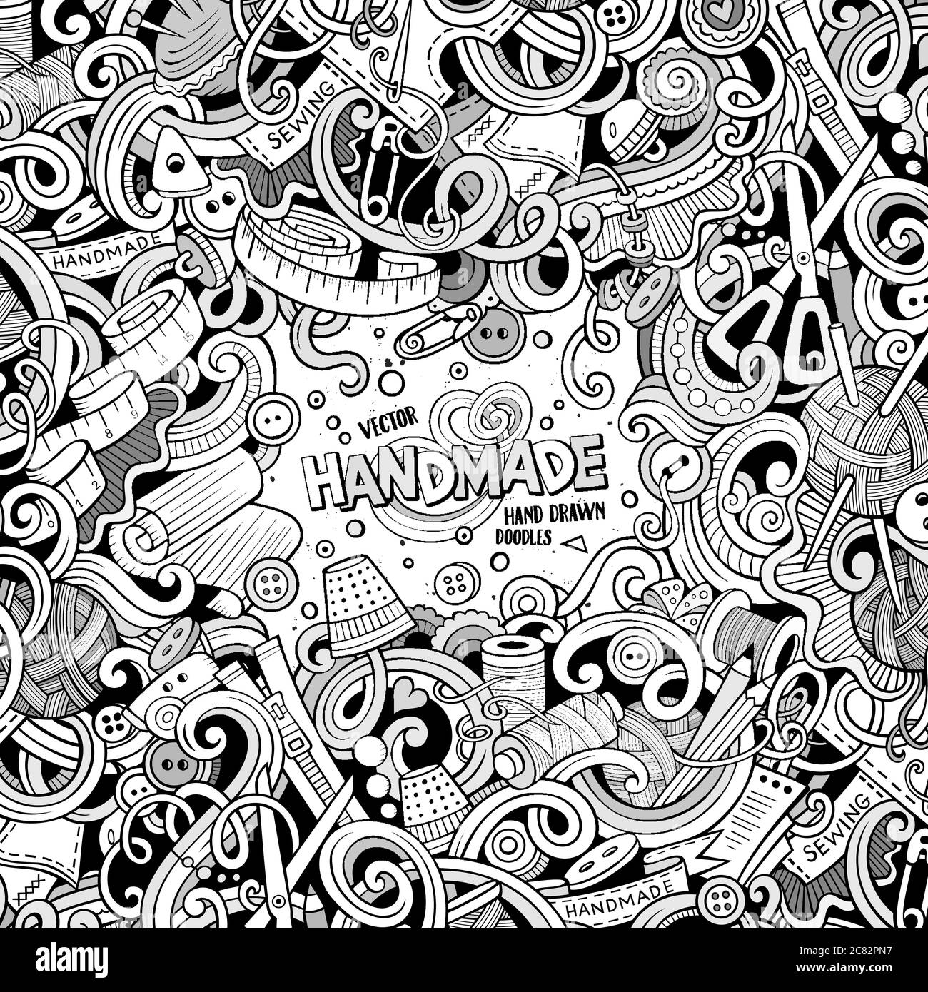 Cartoon cute doodles hand made frame design Stock Vector Image & Art ...