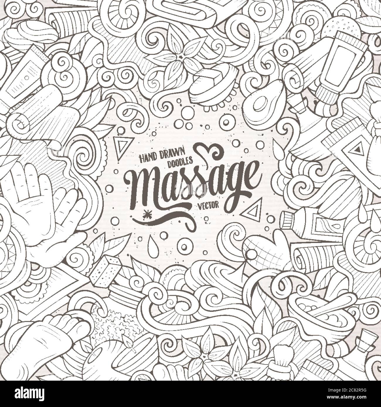Cartoon cute doodles Massage frame Stock Vector Image & Art - Alamy