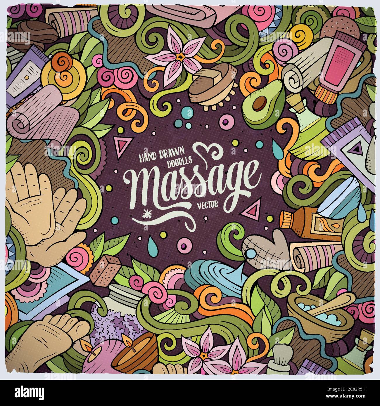 Cartoon cute doodles Massage frame Stock Vector Image & Art - Alamy