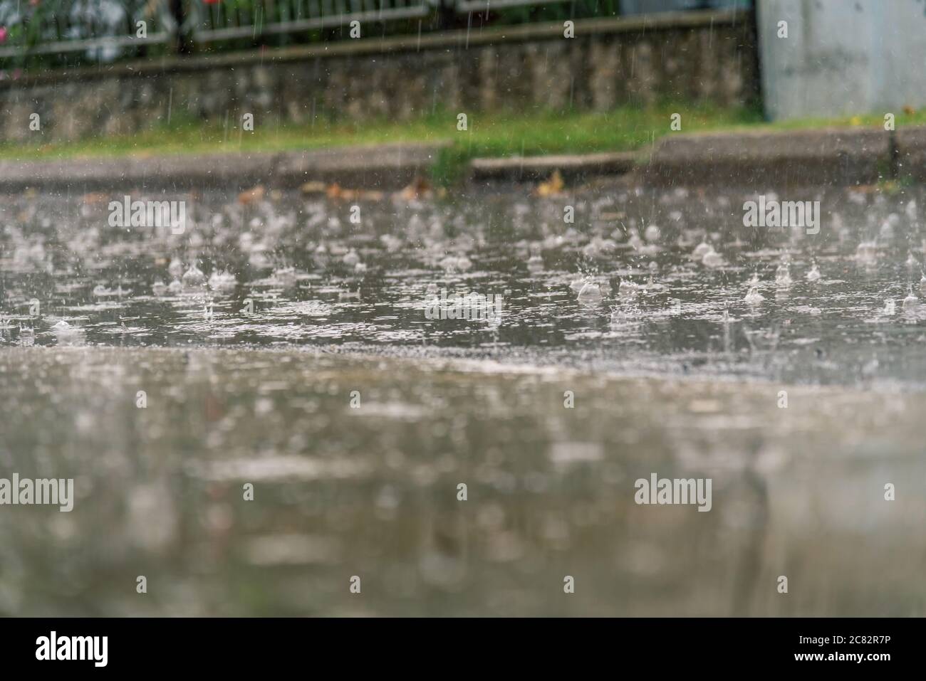 Rain water drop falling to floor rainy hi-res stock photography and ...