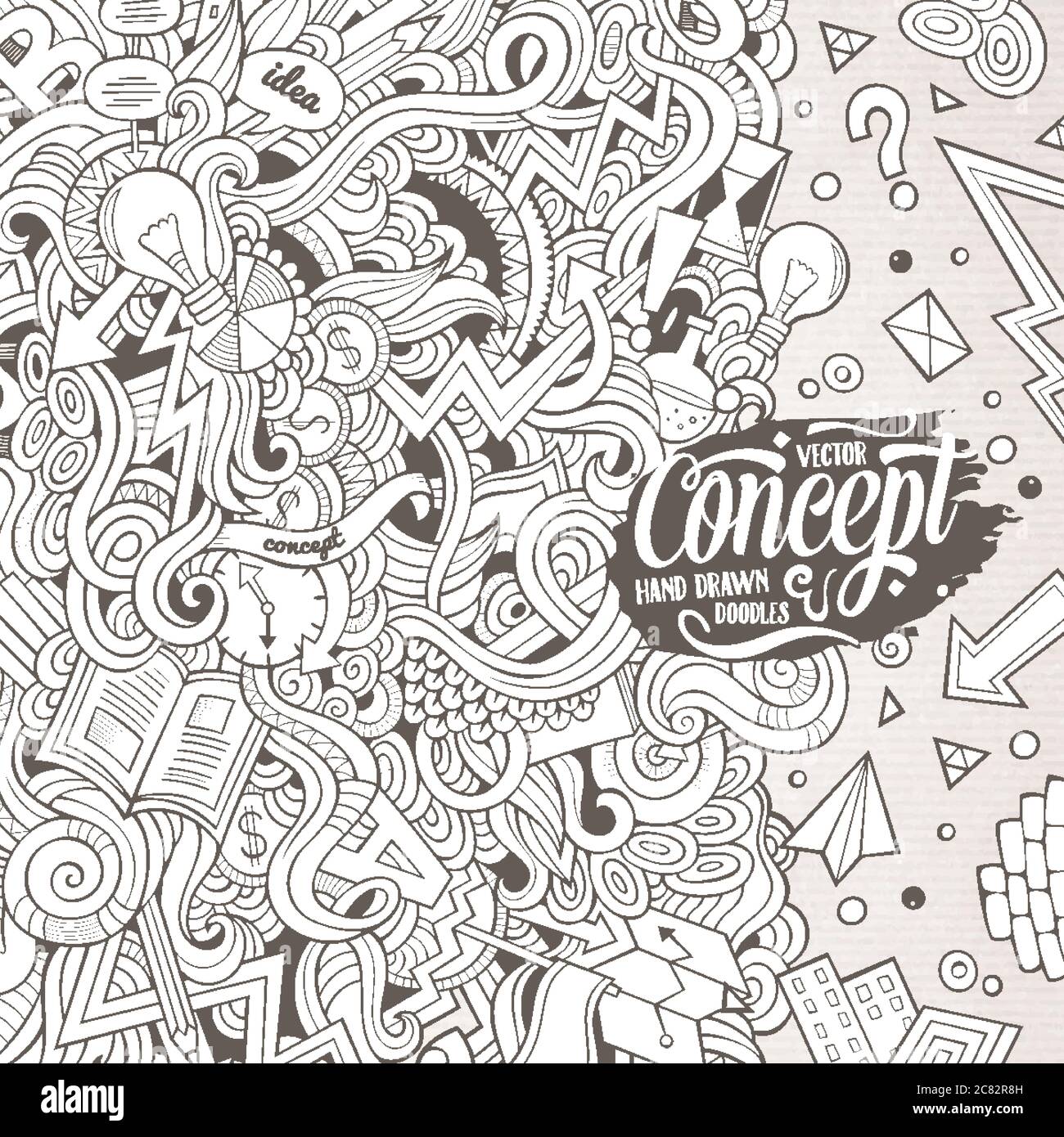Cartoon hand-drawn doodles Concept illustration Stock Vector Image ...