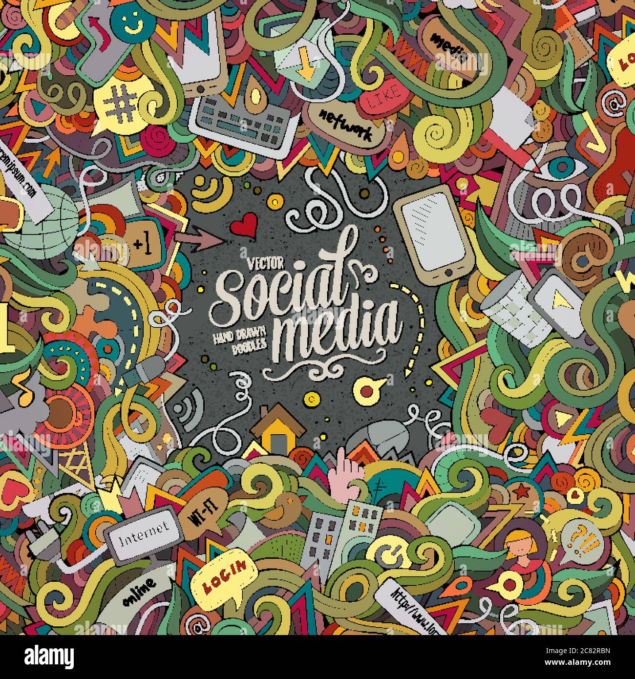 Cartoon cute doodles hand drawn internet illustration Stock Vector ...