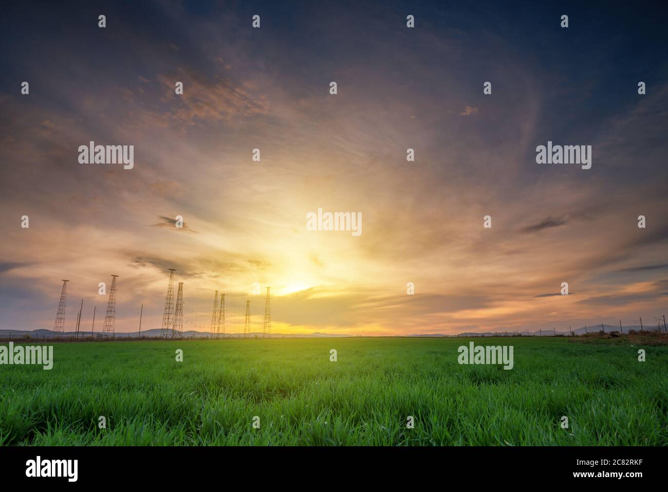 Wheat field corn sunset sunbeams hi-res stock photography and images ...