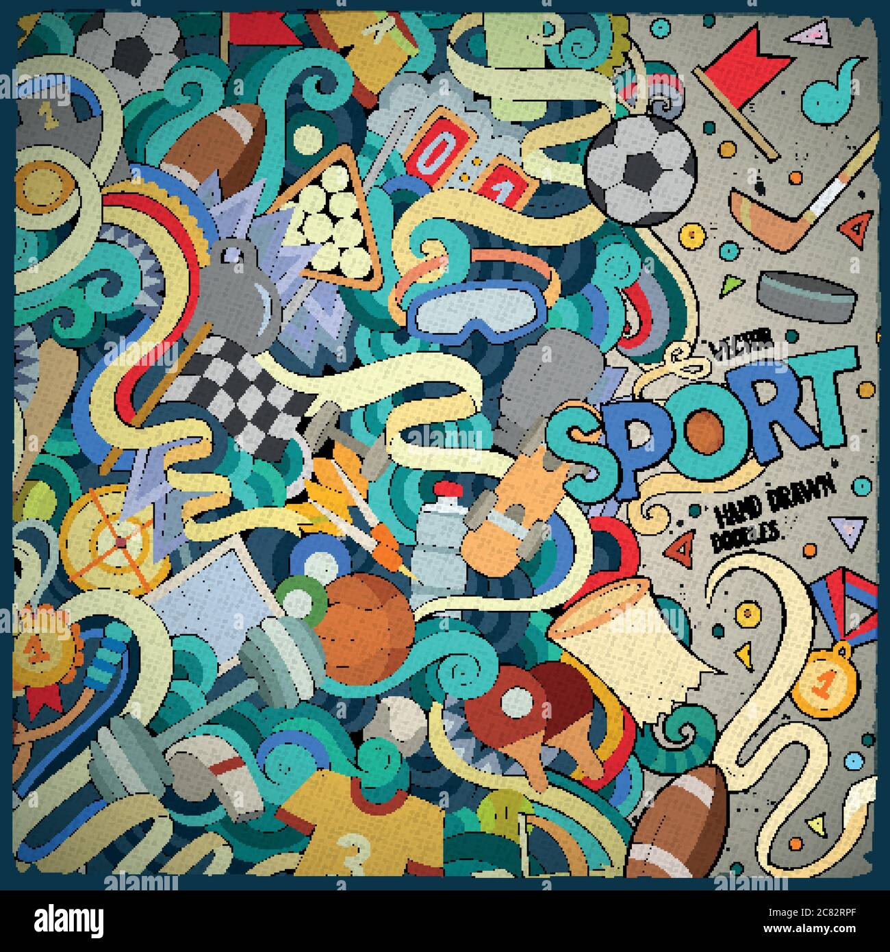 Cartoon cute doodles Sport frame Stock Vector Image & Art - Alamy