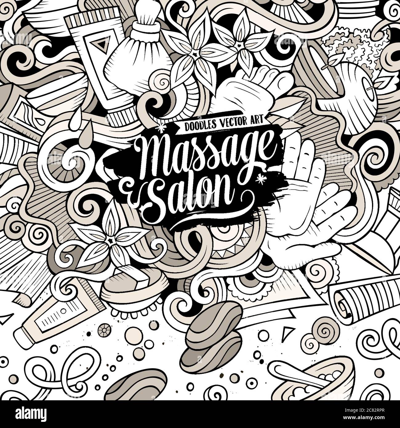 Cartoon cute doodles Massage frame Stock Vector Image & Art - Alamy