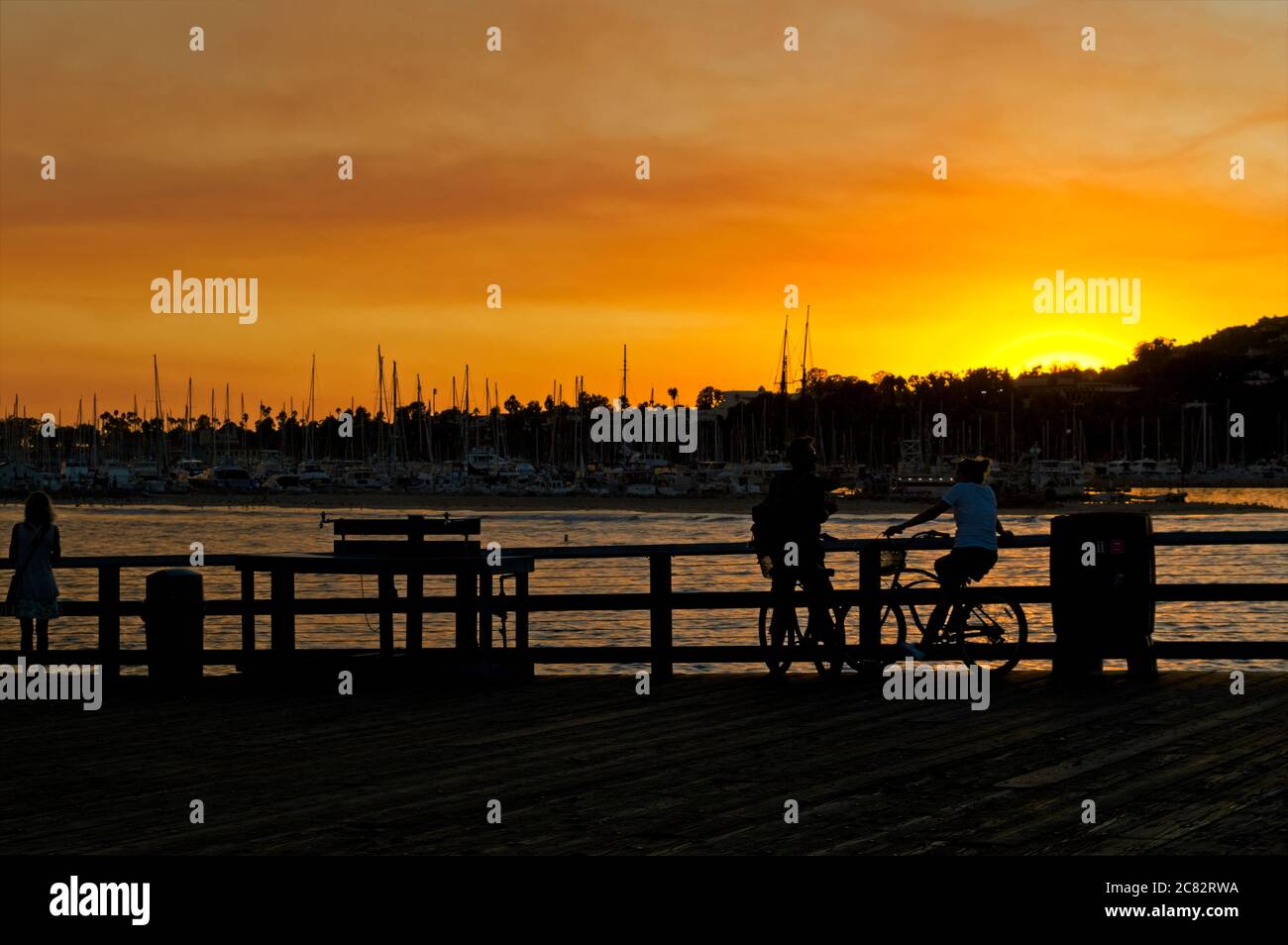 View along Stearns Wharf or Santa Barbara Pier completed In 1872, Is ...