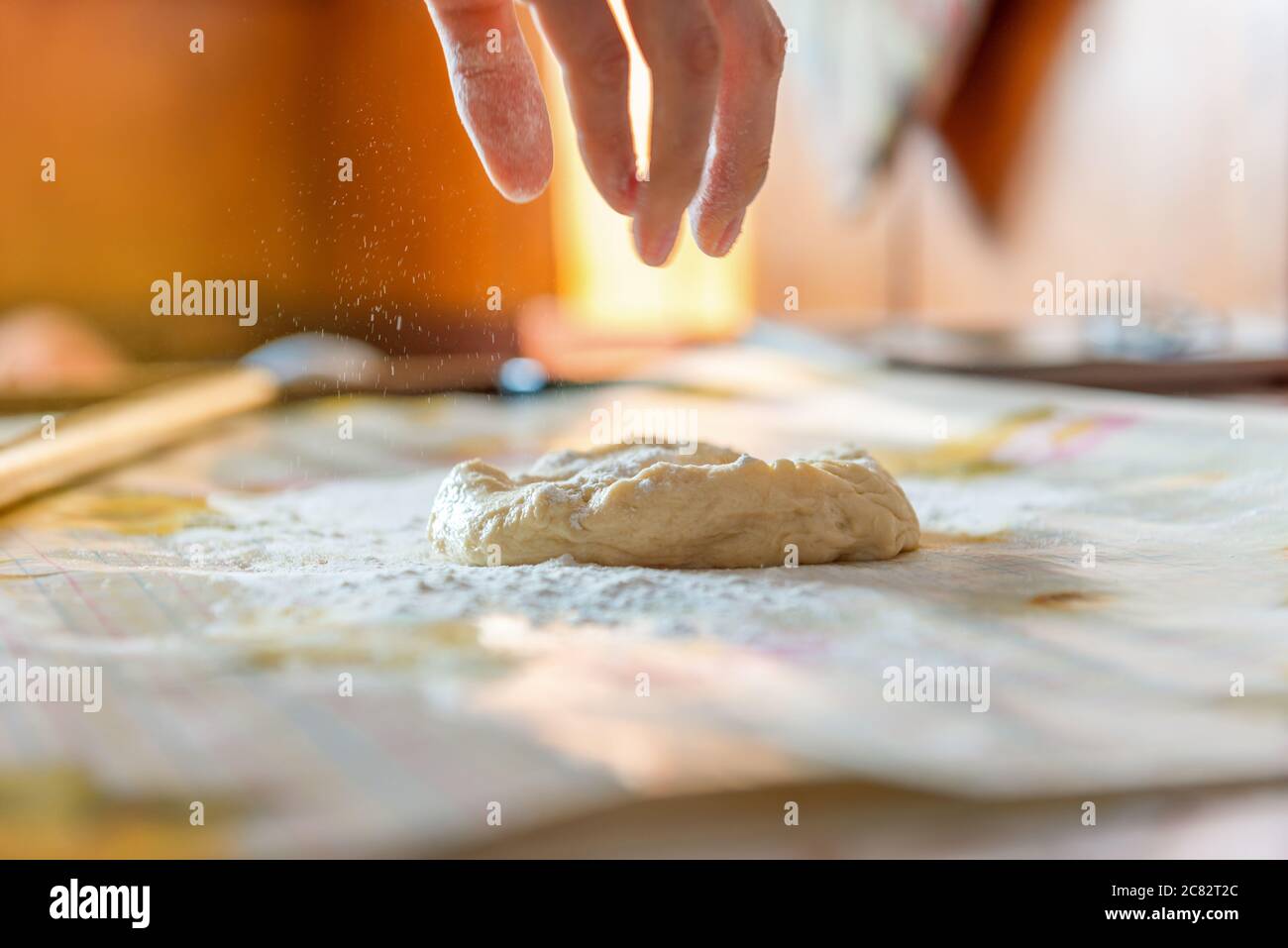 Woman preparing dough buns hi-res stock photography and images - Alamy