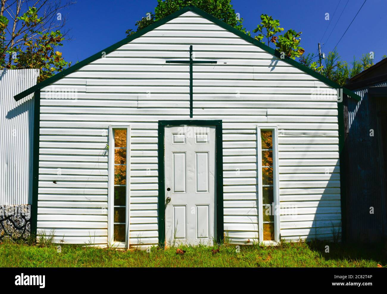 A fake church at Fake Town, an art installation complex inspired by ...