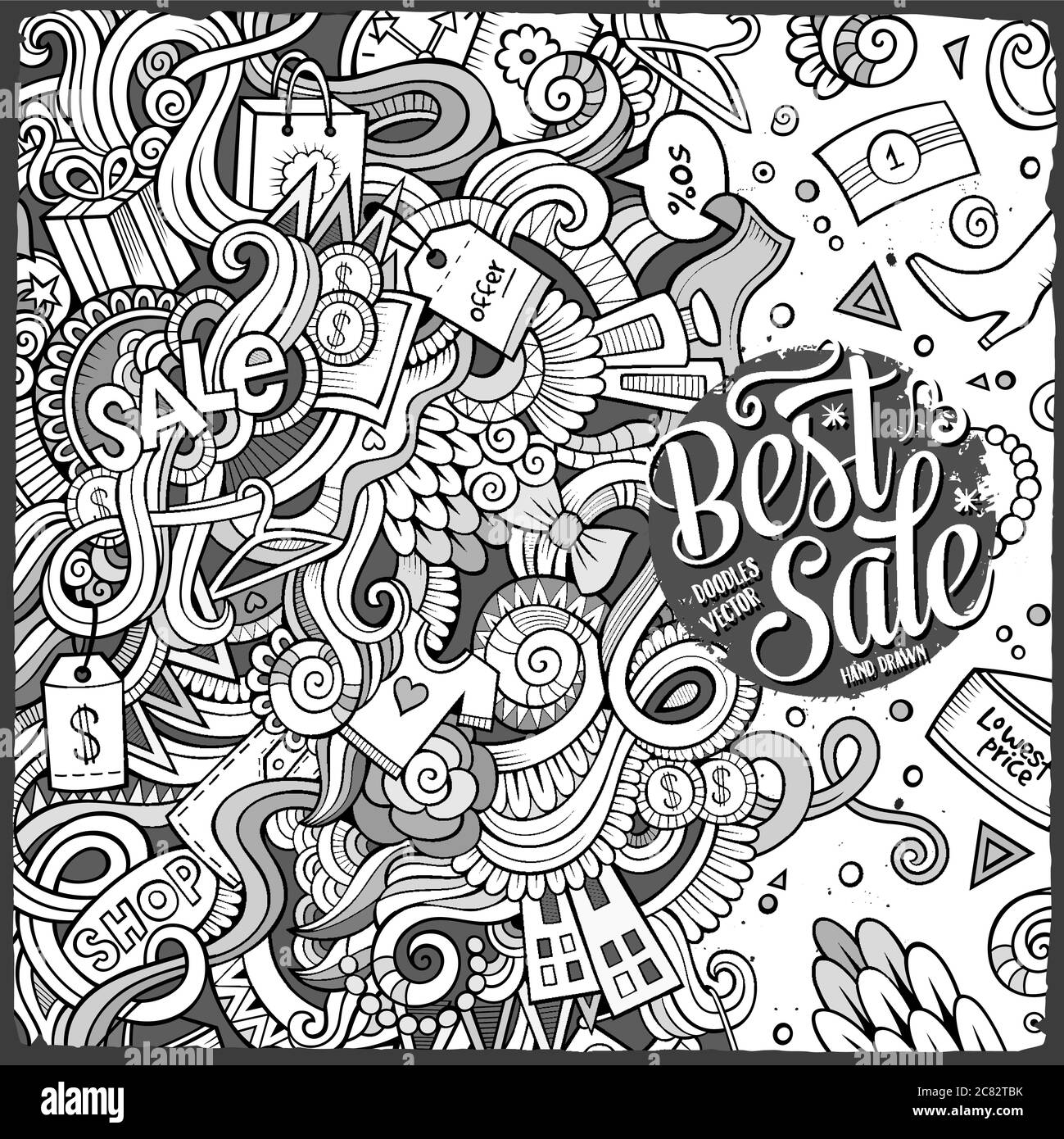 Cartoon cute doodles Sale frame Stock Vector Image & Art - Alamy