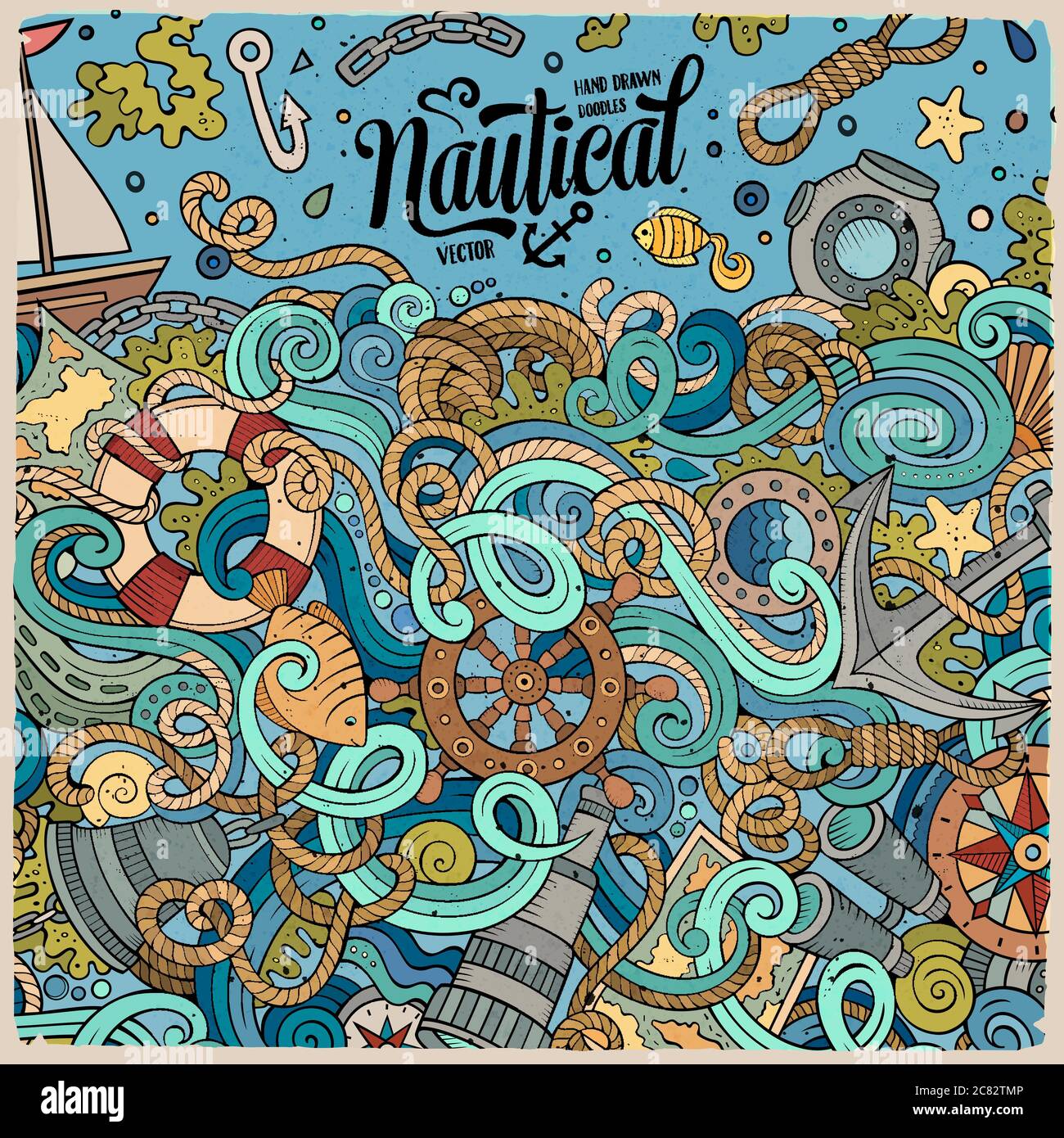 Vintage telescope and compass and map Stock Vector Images - Alamy