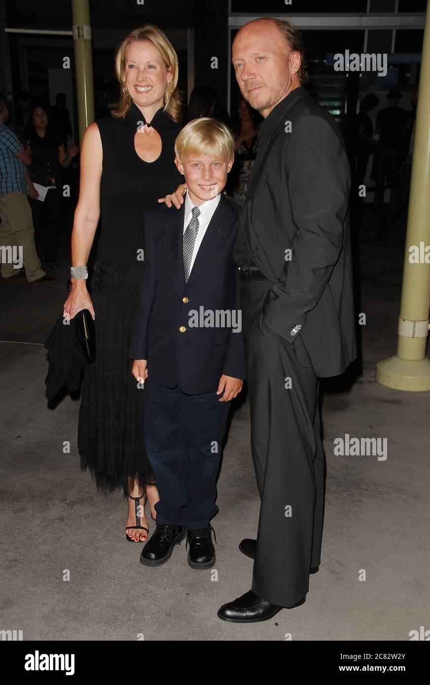 Paul haggis with wife deborah rennard and son james hi-res stock ...