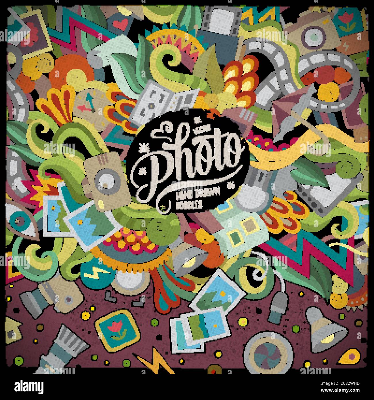 Cartoon cute doodles hand drawn photo frame Stock Vector Image & Art ...