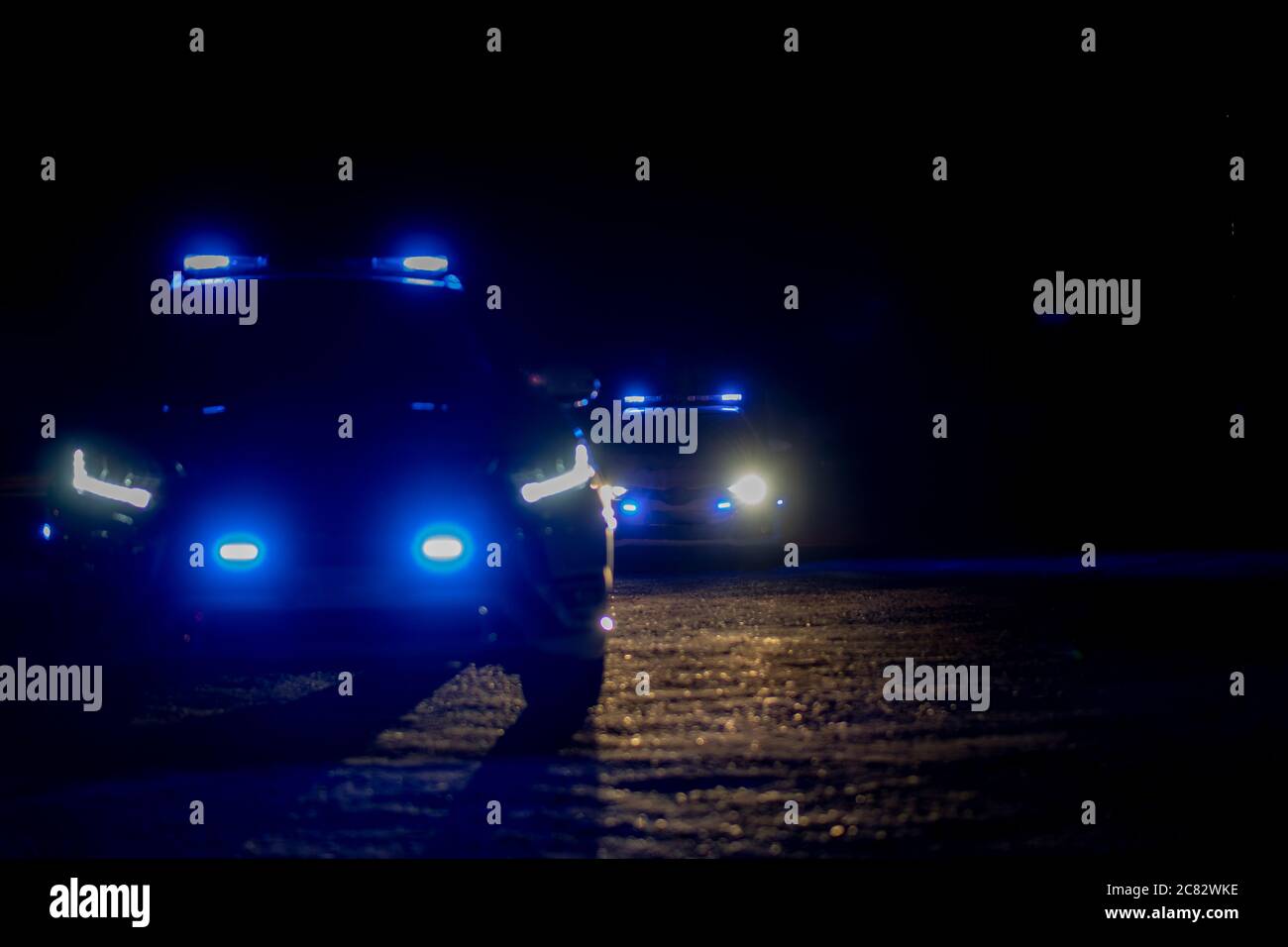 Police checks at night during confinement Stock Photo - Alamy