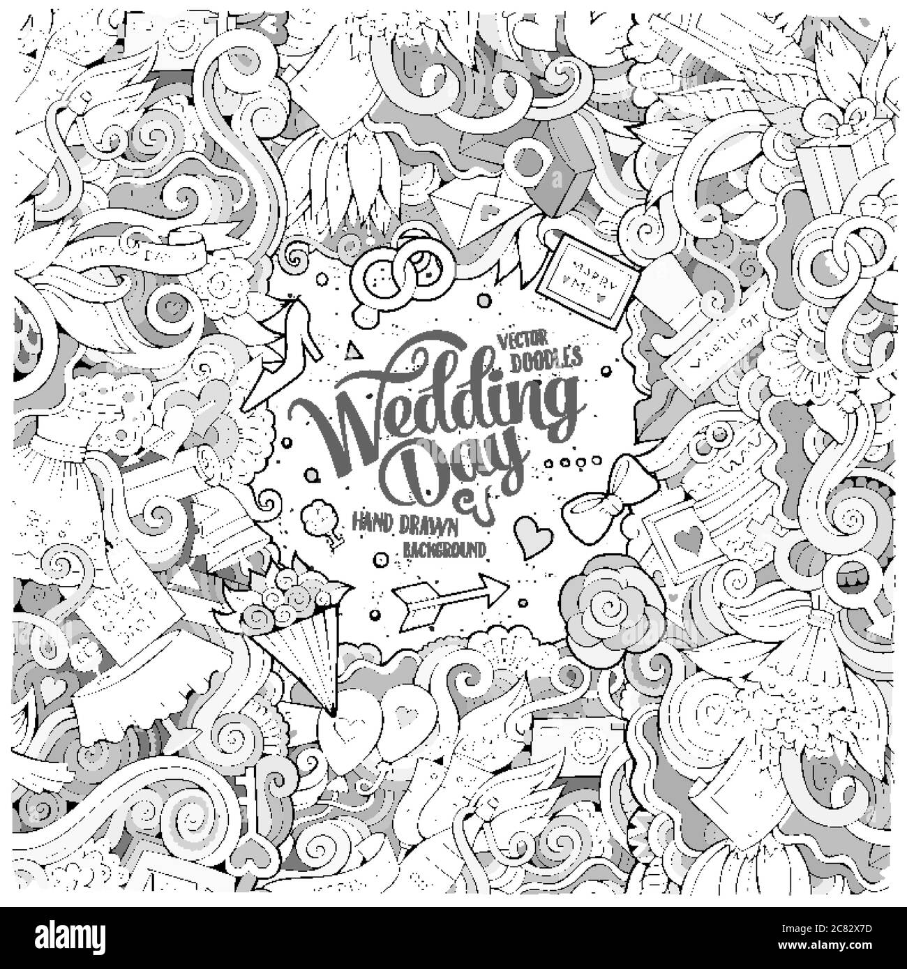 Wedding couple hand drawn Black and White Stock Photos & Images - Alamy