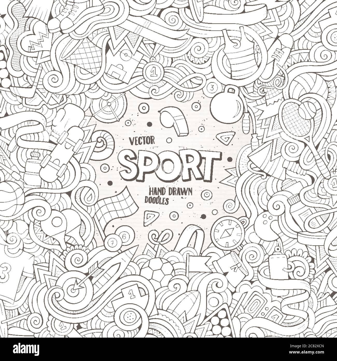 Cartoon cute doodles Sport frame Stock Vector Image & Art - Alamy