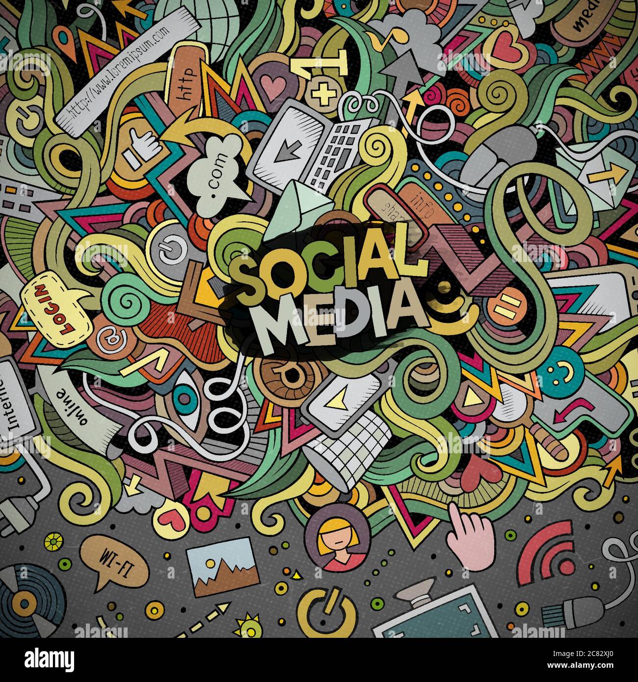 Cartoon vector doodles internet frame Stock Vector Image & Art - Alamy