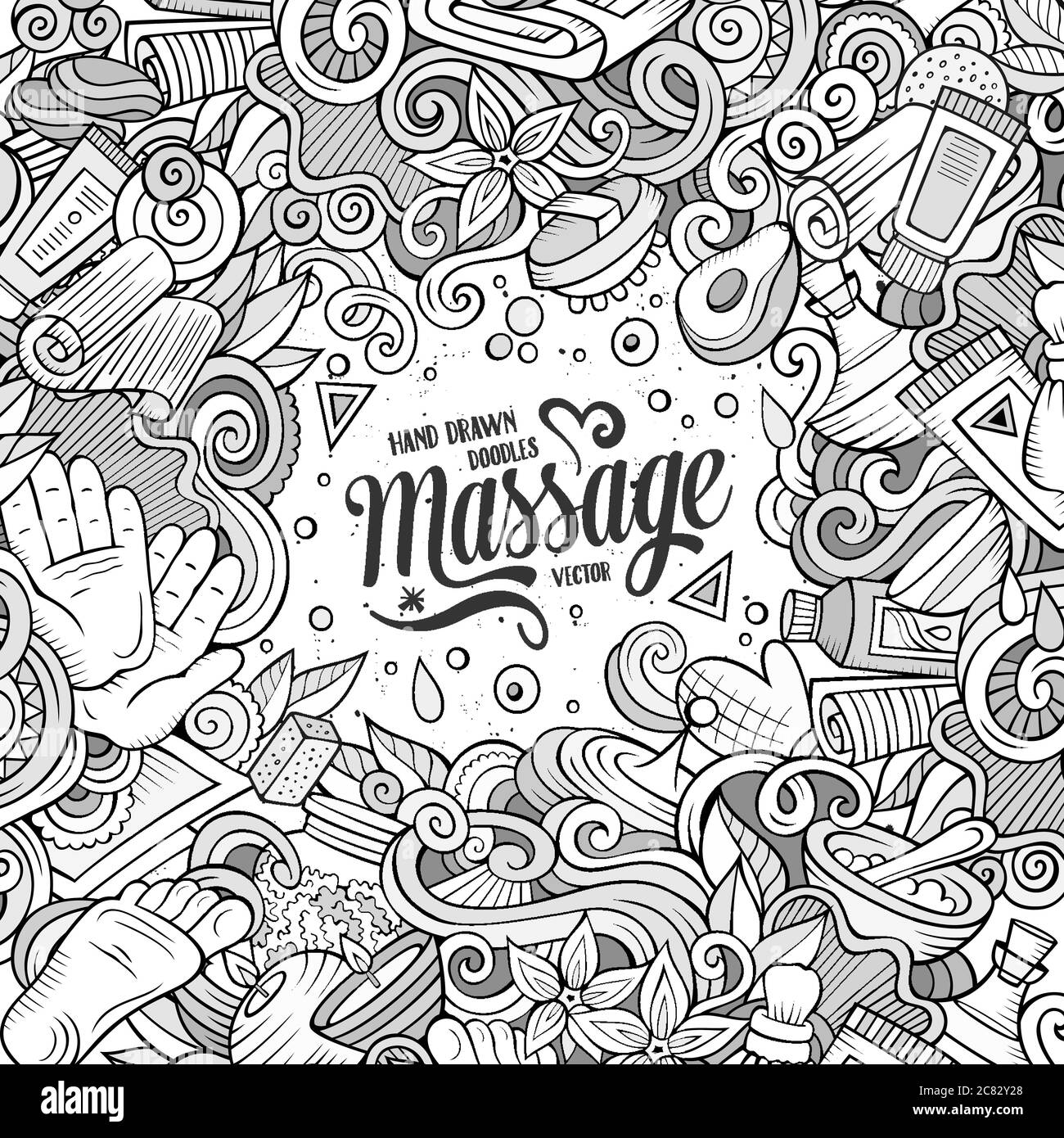 Cartoon cute doodles Massage frame Stock Vector Image & Art - Alamy