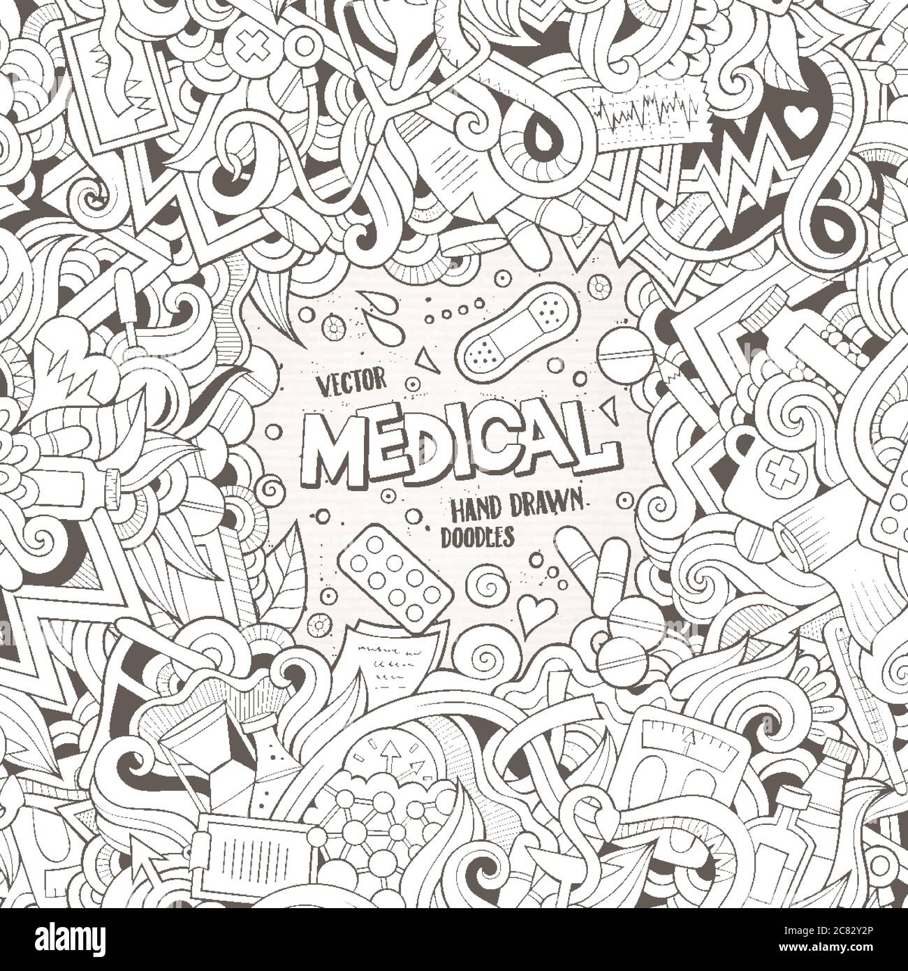 Cartoon cute doodles Medical frame Stock Vector Image & Art - Alamy