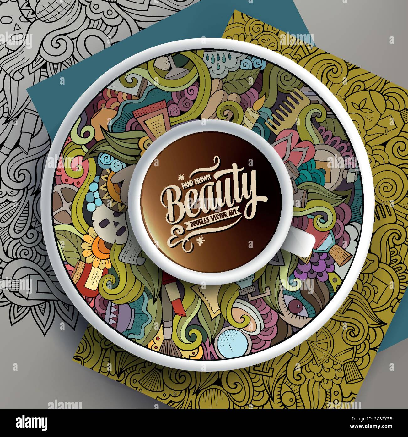 Coffee cup business woman Stock Vector Images - Alamy