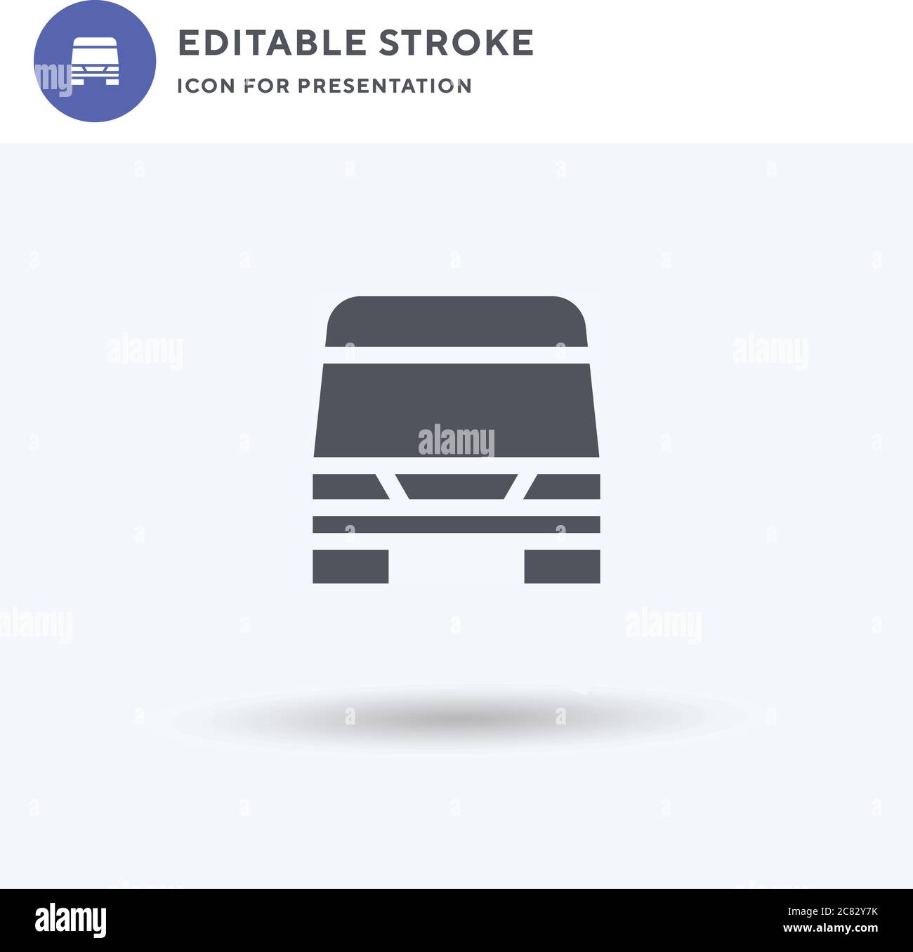 Minibus icon vector, filled flat sign, solid pictogram isolated on ...