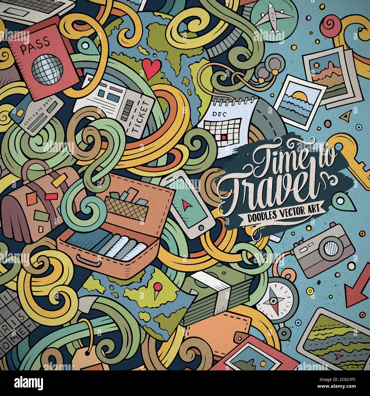 Cartoon cute doodles Travel frame design Stock Vector Image & Art - Alamy