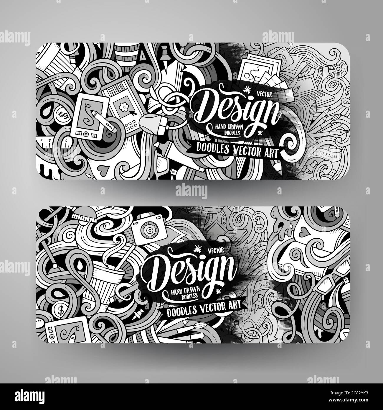Cartoon vector doodles artistic banners Stock Vector Image & Art - Alamy
