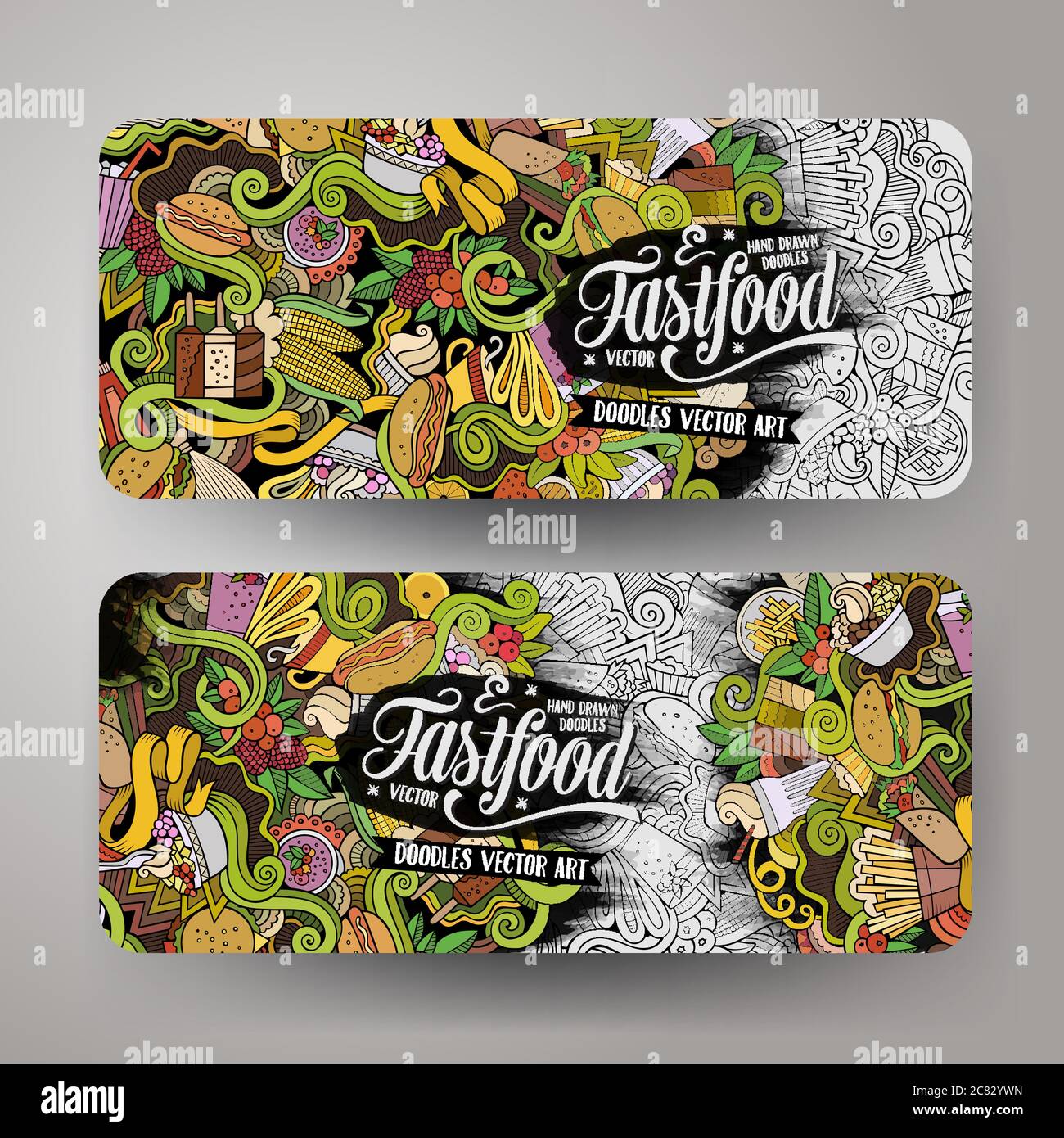 Vector doodles food banners design Stock Vector Image & Art - Alamy