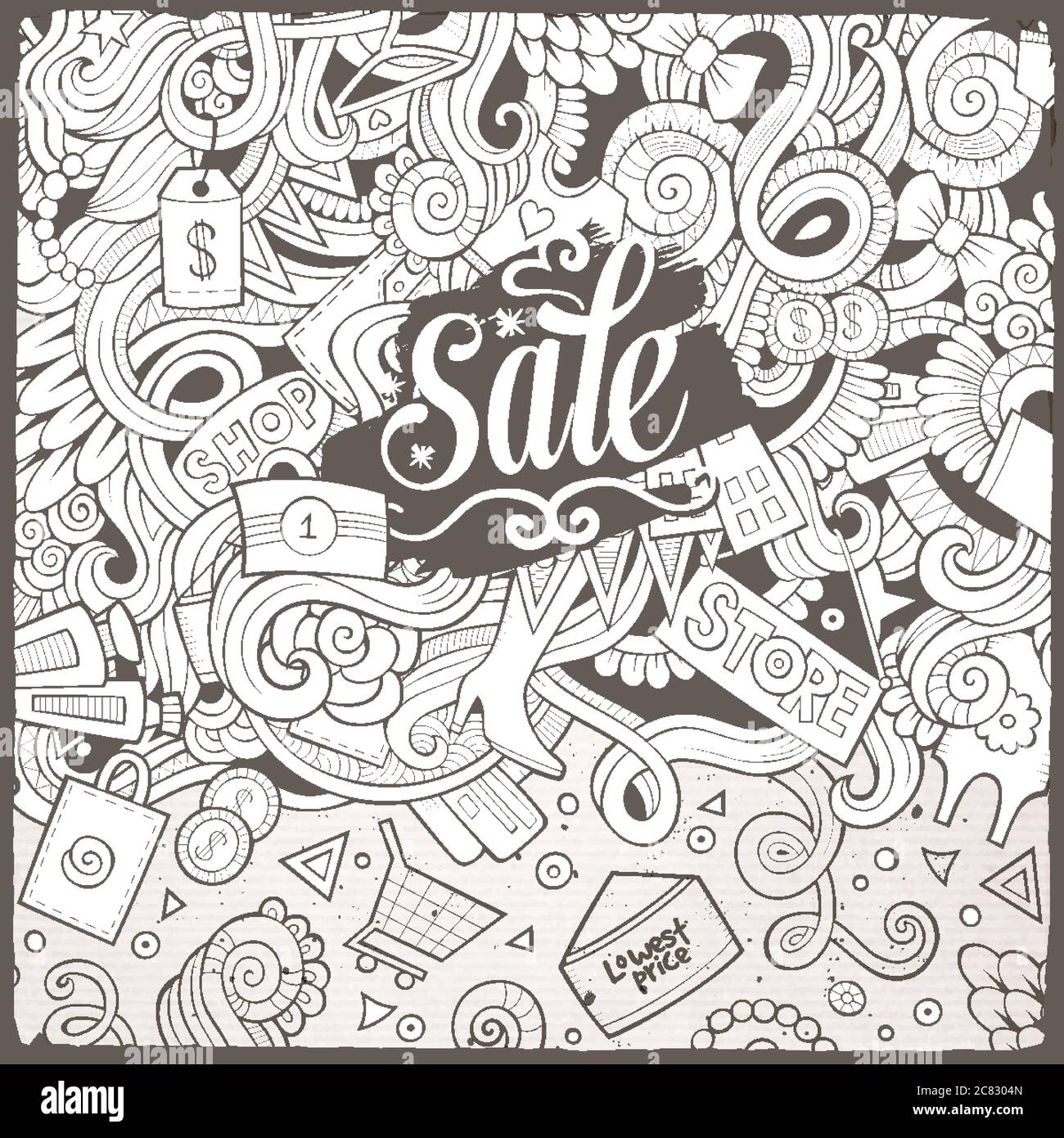 Cartoon cute doodles Sale frame Stock Vector Image & Art - Alamy