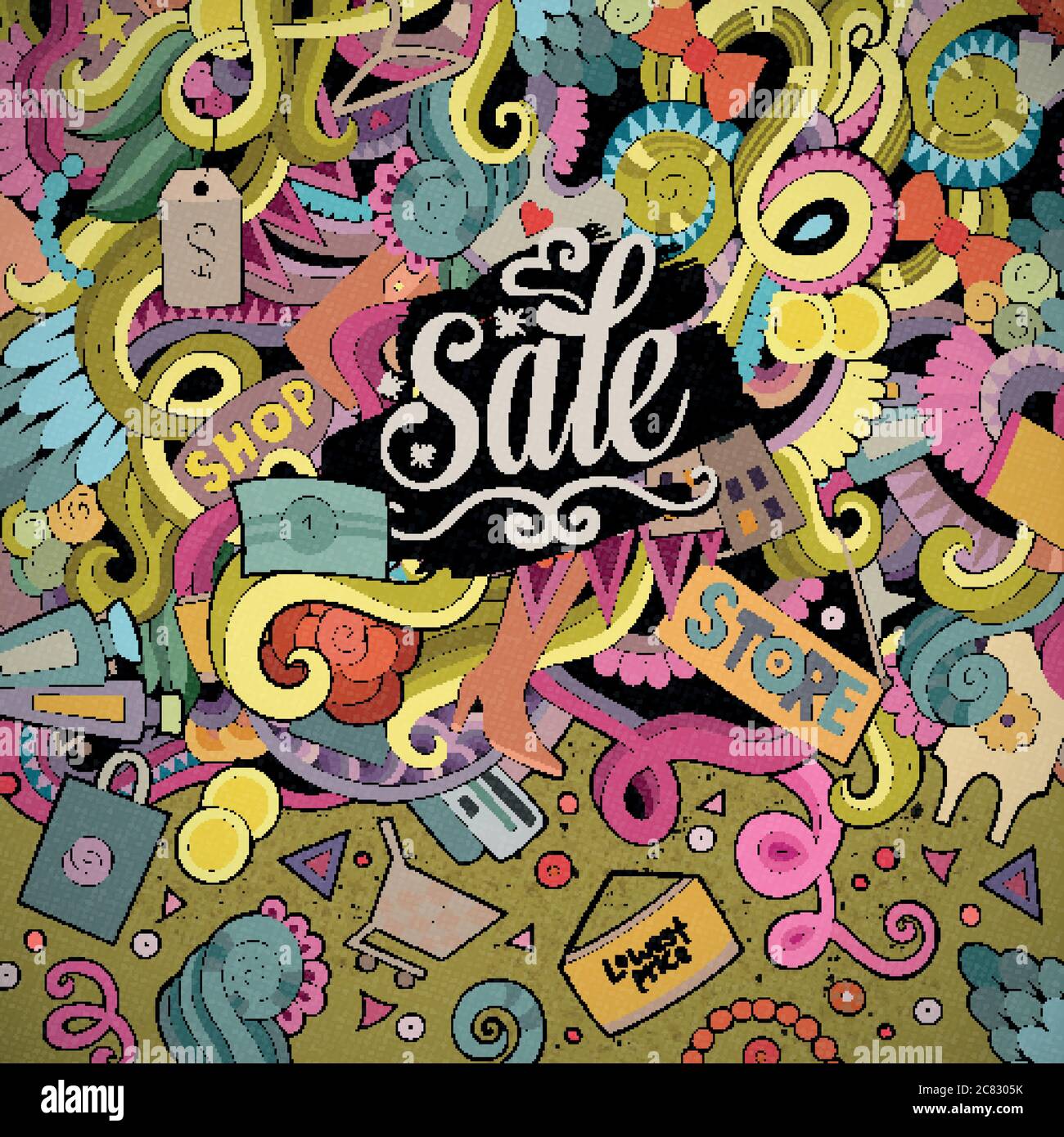 Cartoon cute doodles Sale frame Stock Vector Image & Art - Alamy
