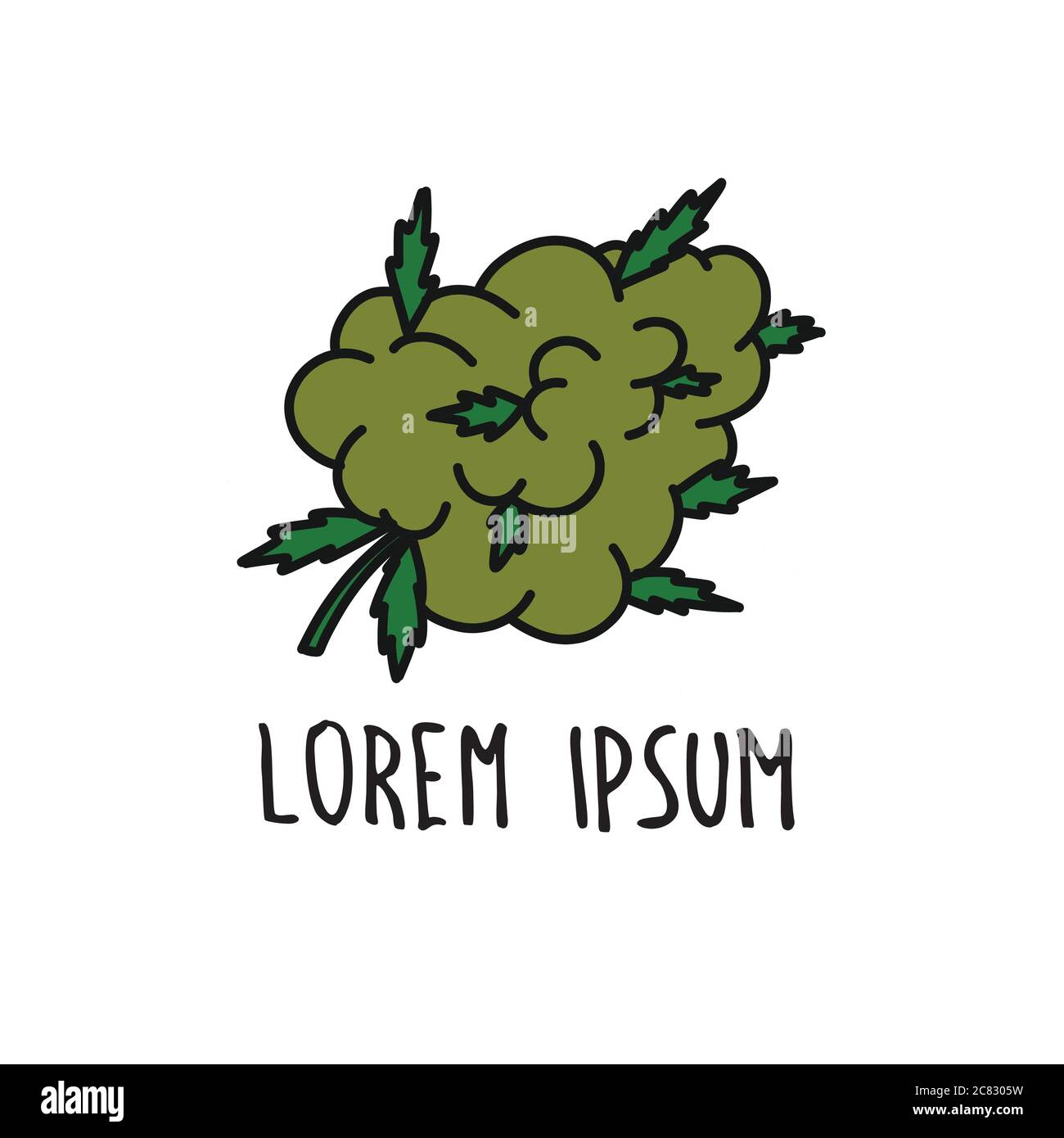 marijuana bud doodle icon, vector illustration Stock Vector Image & Art ...