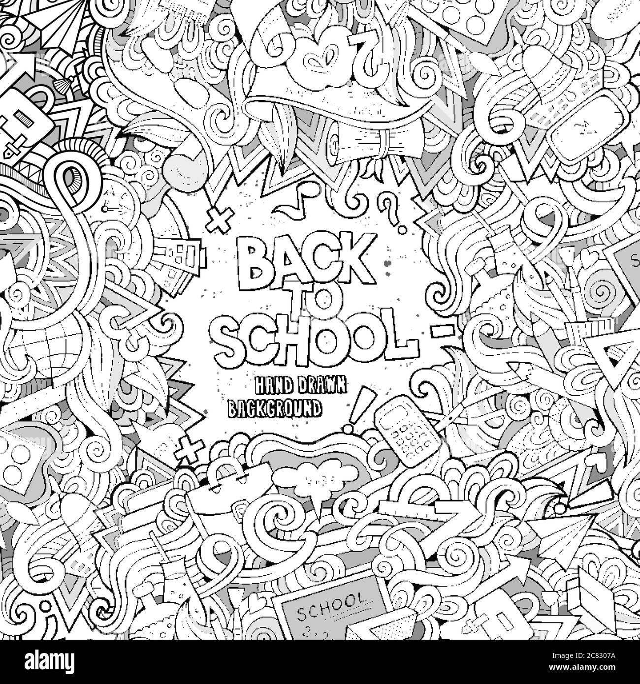 Cartoon vector doodles hand drawn school frame Stock Vector Image & Art ... Cartoon vector doodles hand drawn school frame Stock Vector Image & Art ...