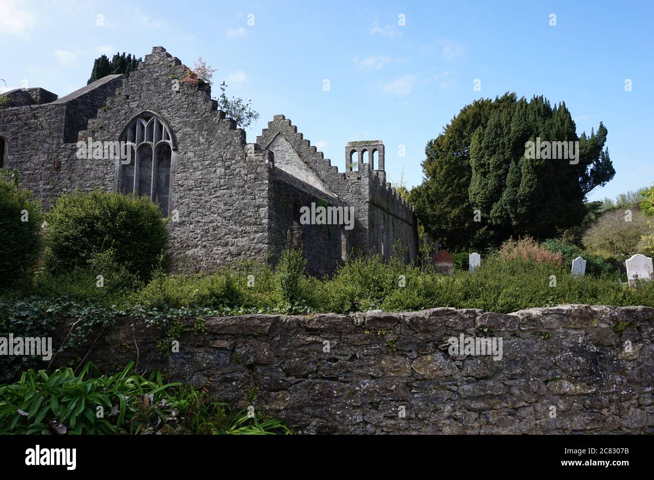 Abandoned church ruins and cemetery near Dublin, Ireland Stock Photo ...