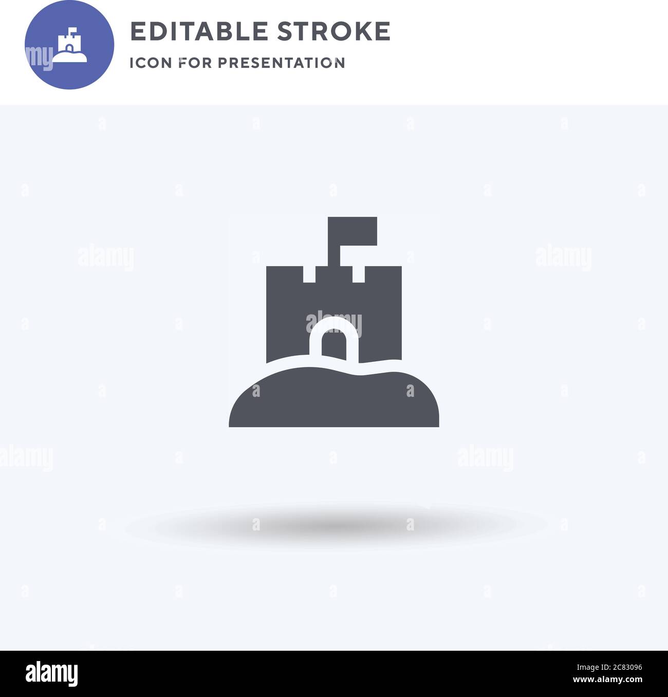 Sand Castle icon vector, filled flat sign, solid pictogram isolated on ...