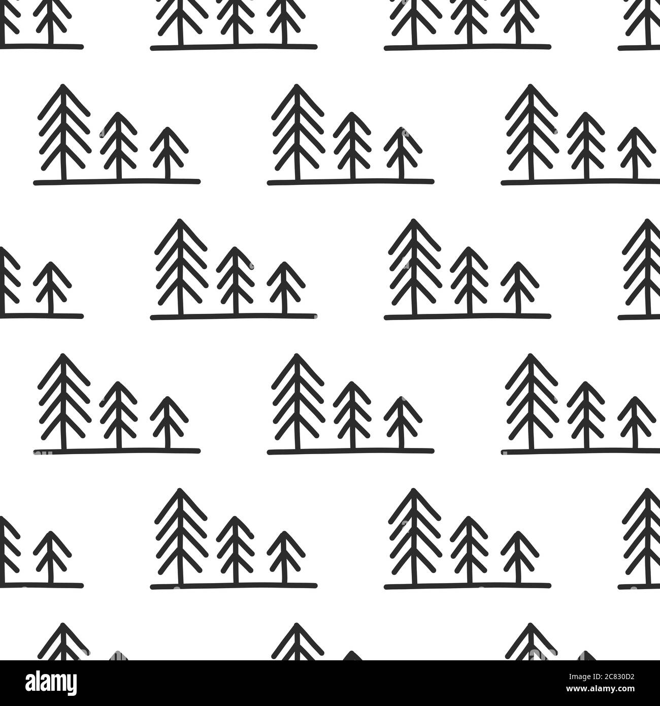 pine trees seamless doodle icon sticker, vector illustration Stock ...