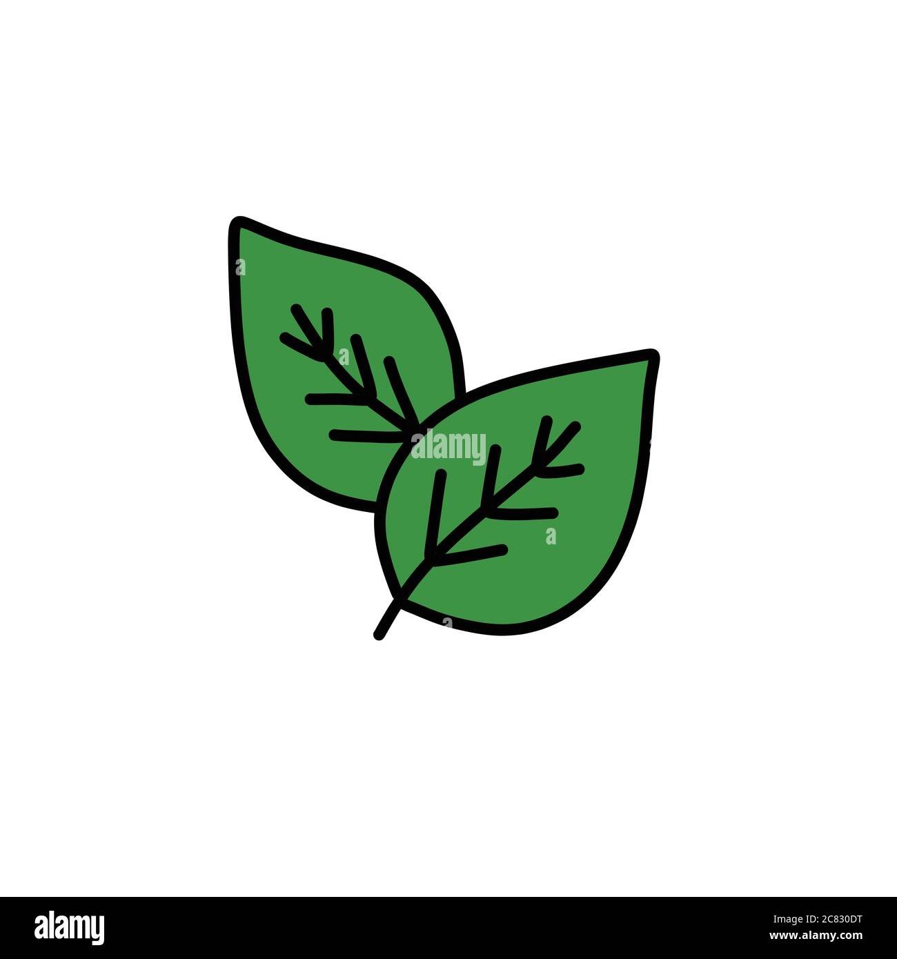 green leaves doodle icon, vector illustration Stock Vector Image & Art ...