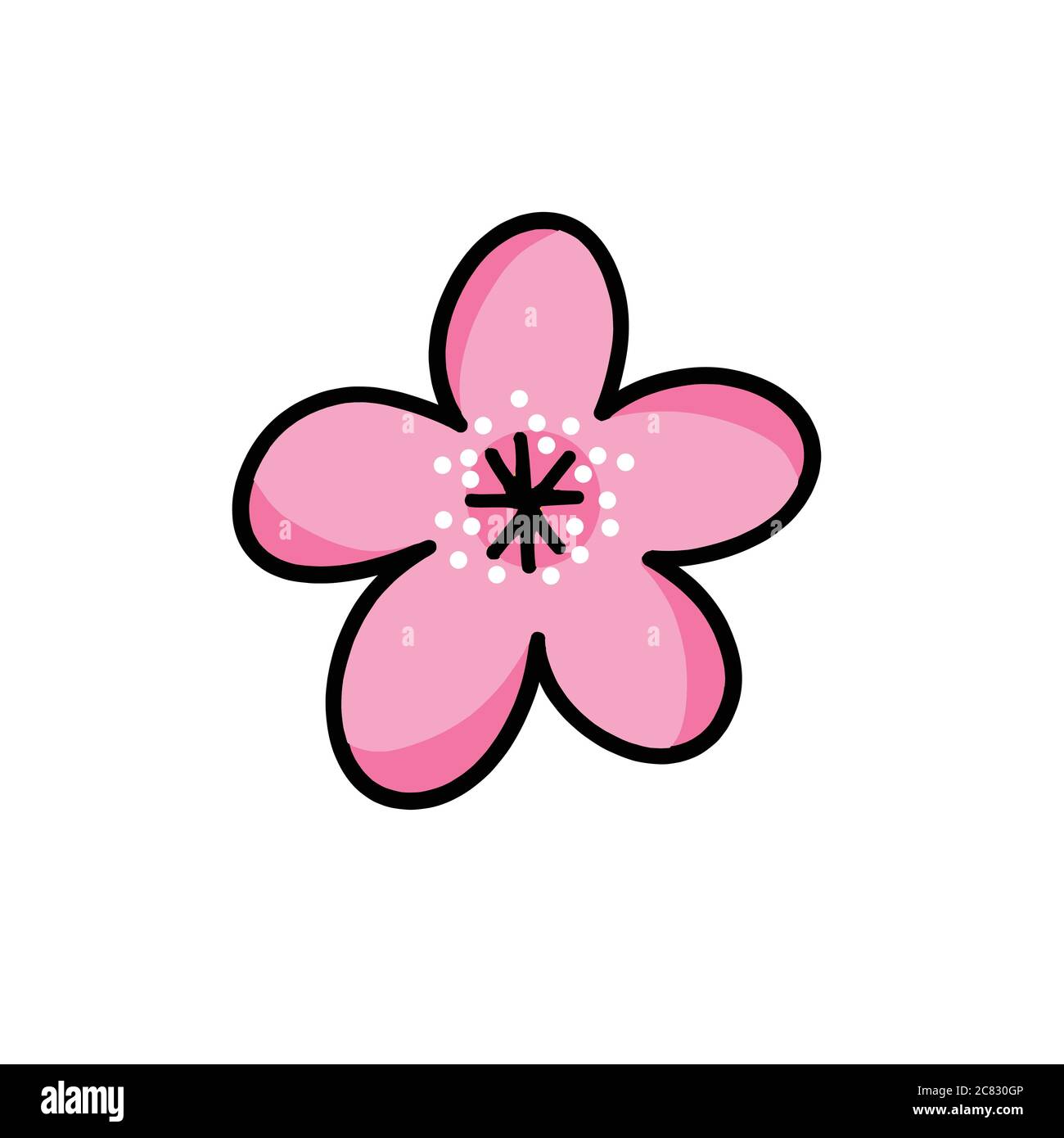sakura flower doodle icon, vector illustration Stock Vector Image & Art ...
