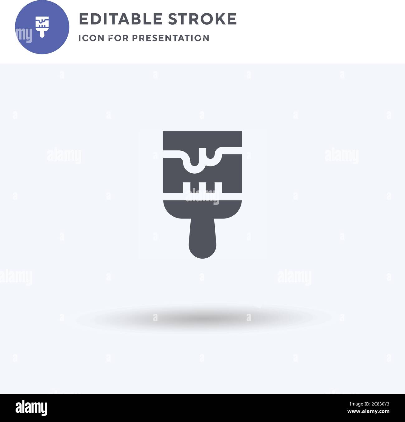 Paint Brush icon vector, filled flat sign, solid pictogram isolated on ...