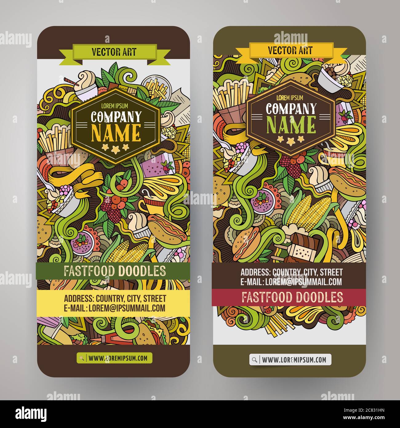 Vector hand drawn doodles food banners design templates Stock Vector ...