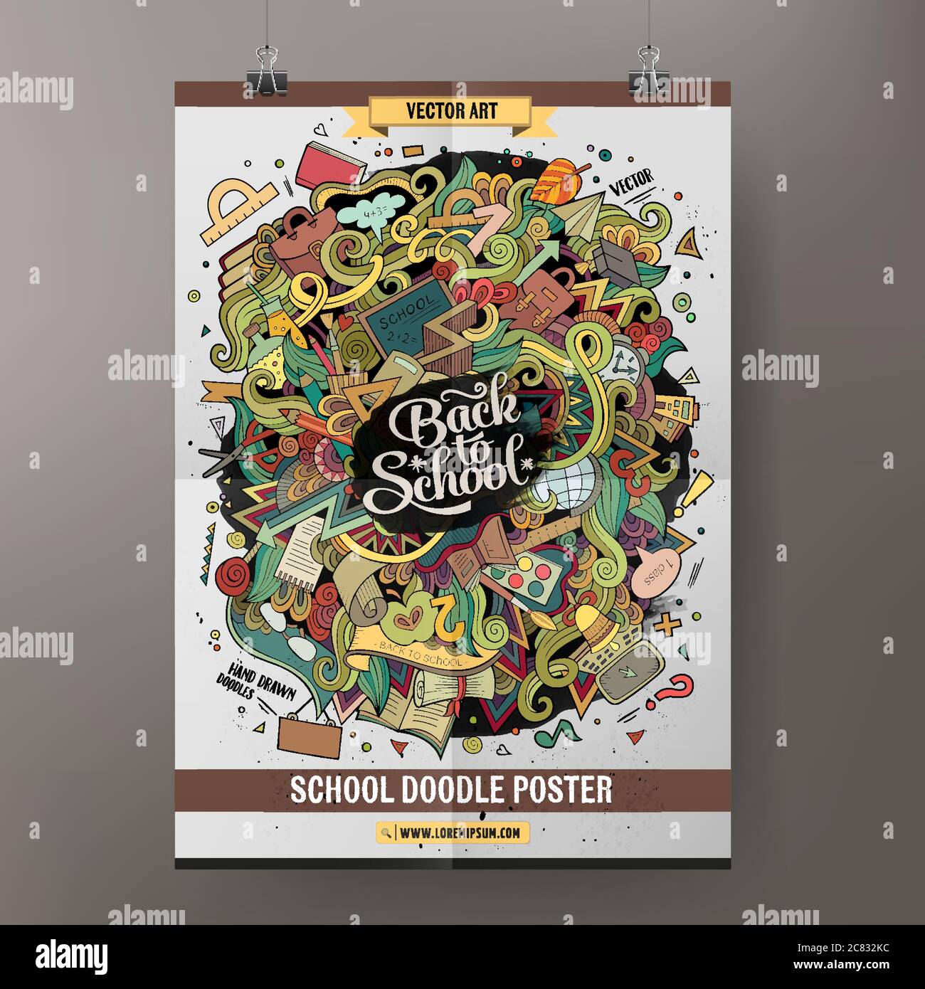 Cartoon doodles school poster template Stock Vector Image & Art - Alamy