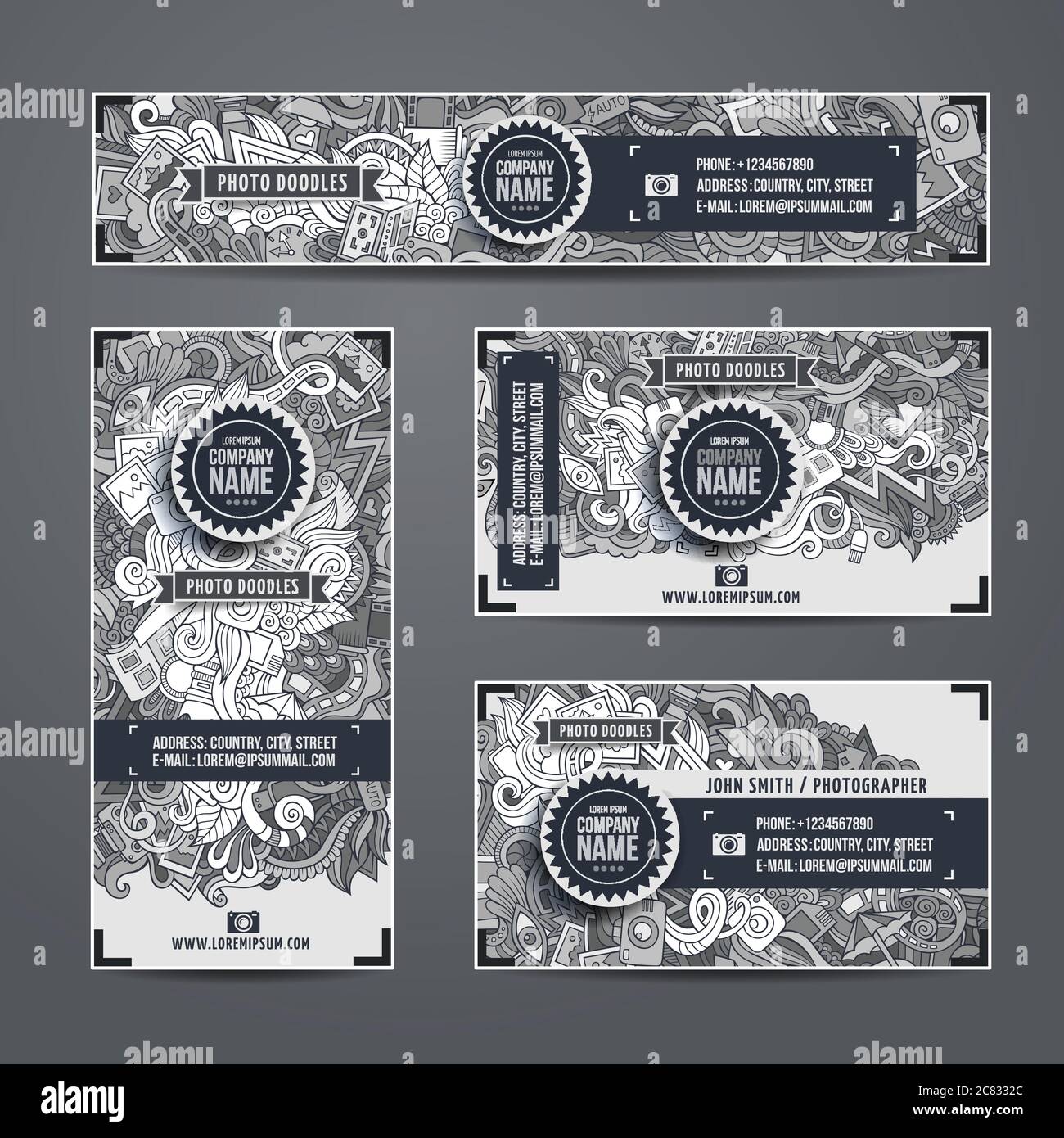 Corporate Identity doodles photo theme Stock Vector Image & Art - Alamy