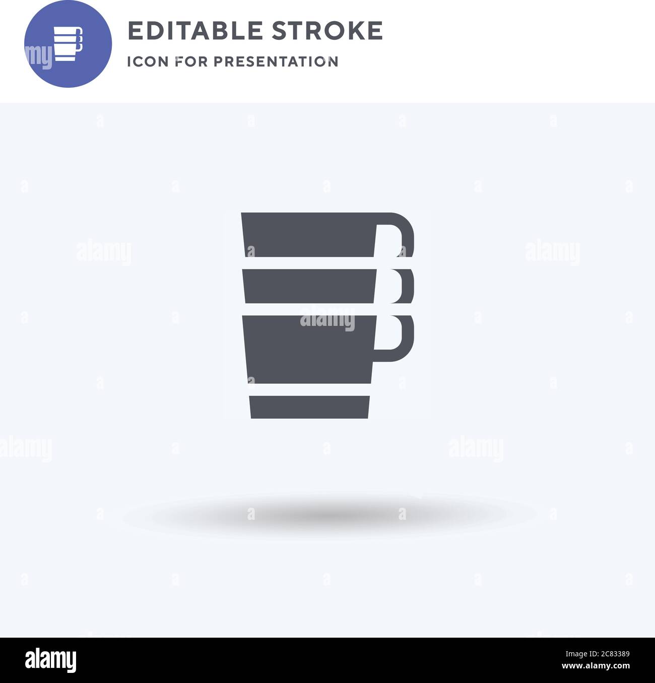 Cups icon vector, filled flat sign, solid pictogram isolated on white ...