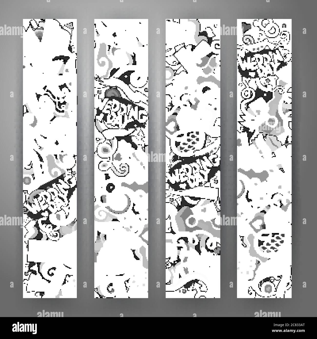Cartoon cute vector doodles wedding banners Stock Vector Image & Art ...