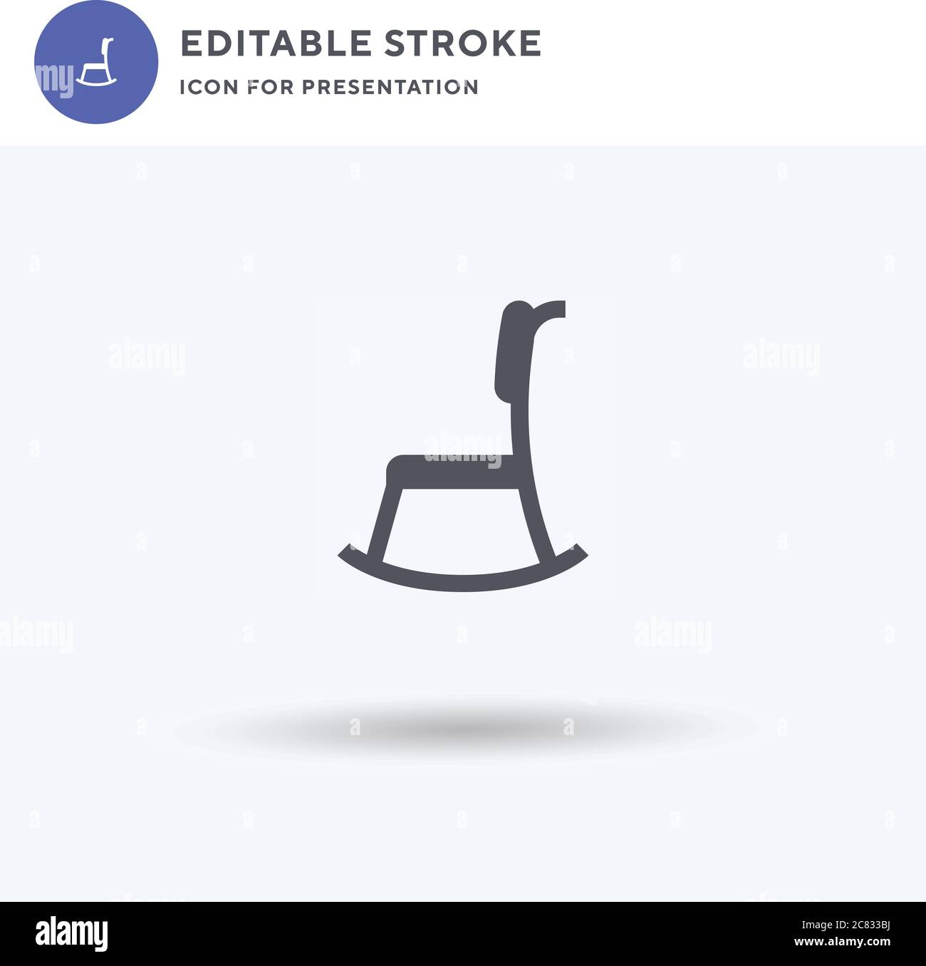 Rocking Chair icon vector, filled flat sign, solid pictogram isolated ...