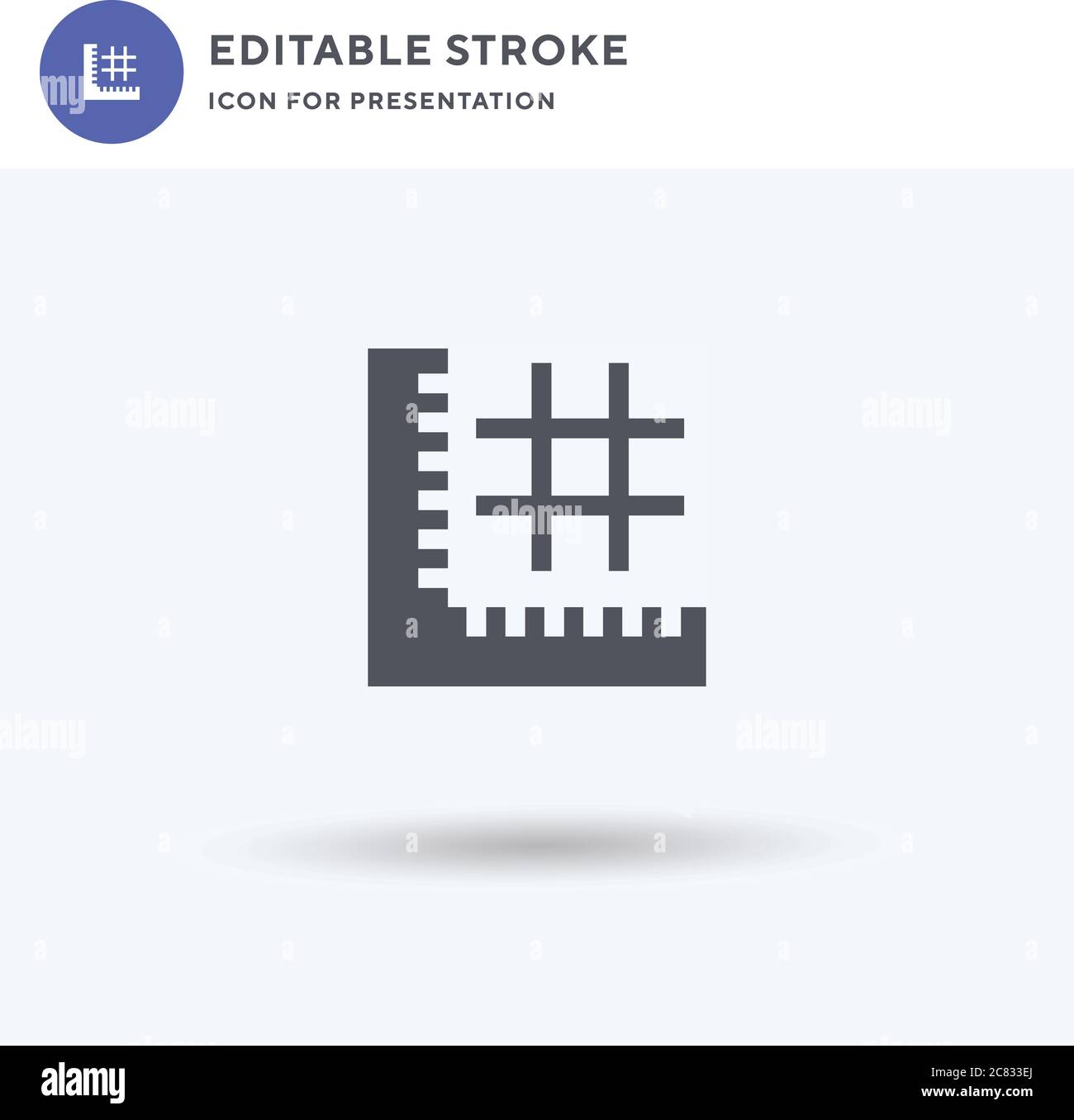 Measure icon vector, filled flat sign, solid pictogram isolated on ...