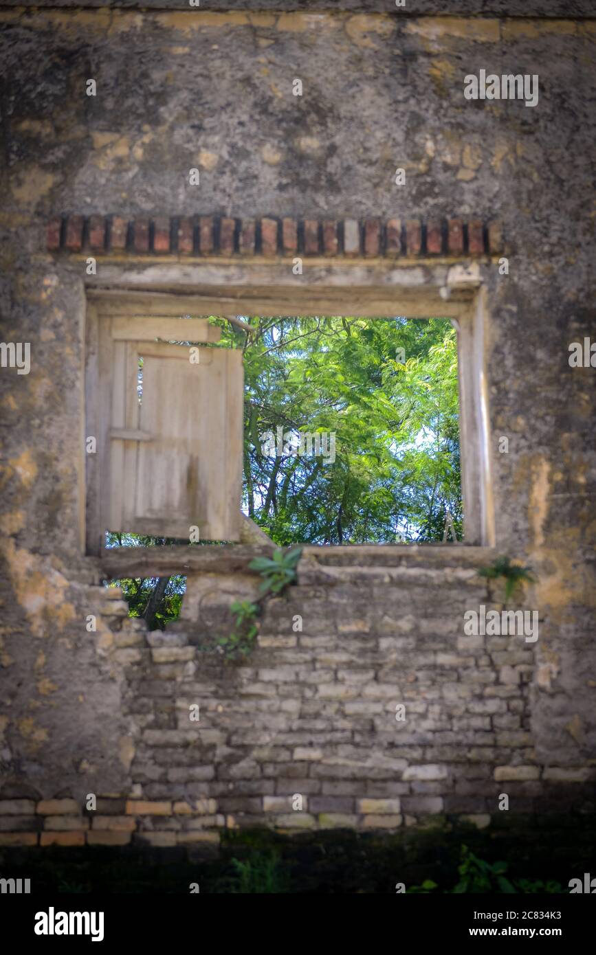 Beautiful scene from the old stone building's window Stock Photo - Alamy