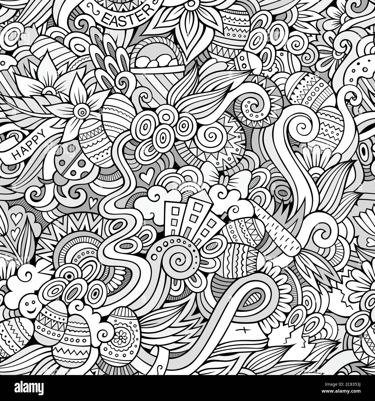Easter doodles vector seamless pattern Stock Vector Image & Art - Alamy