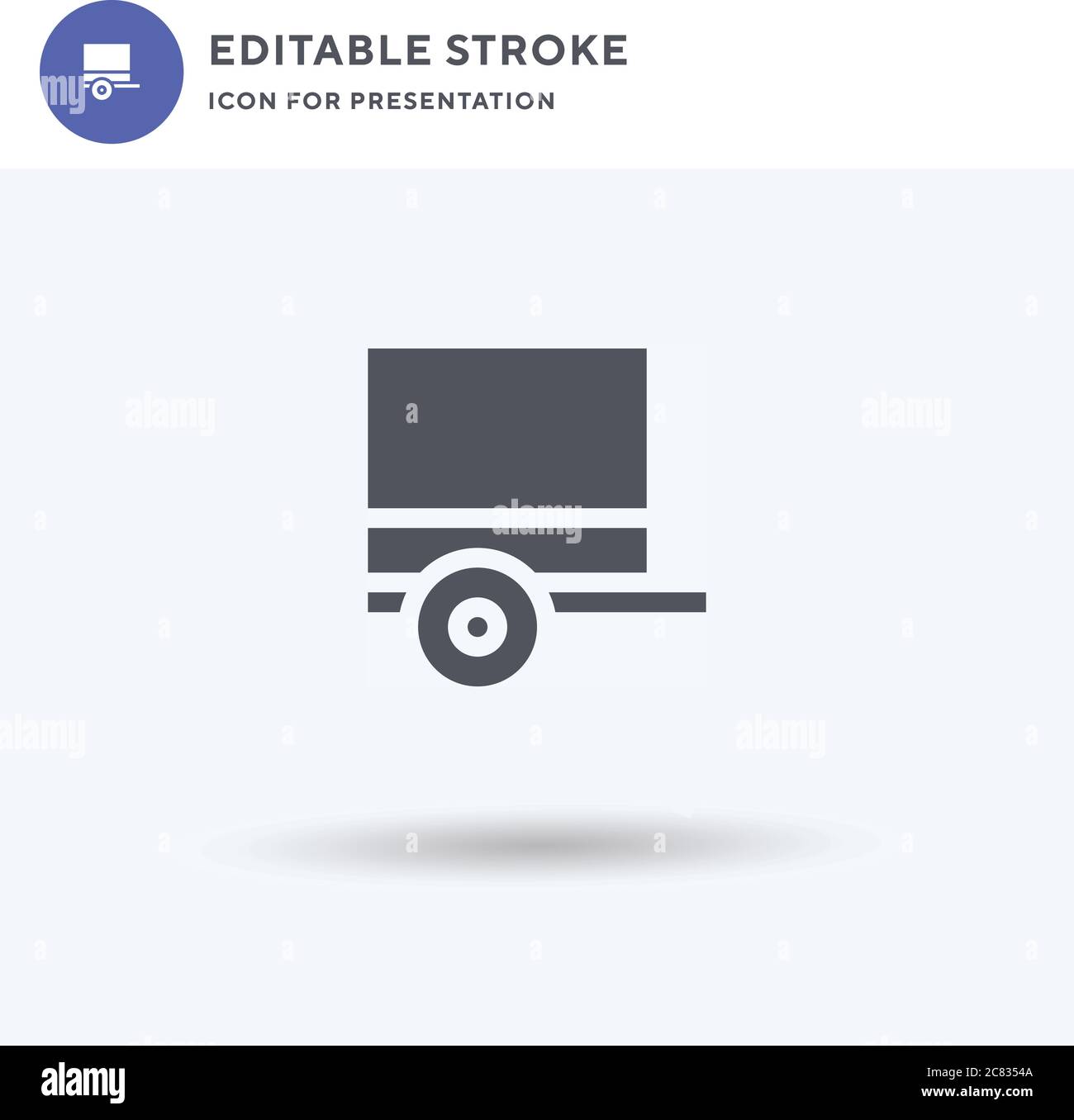 Trailer icon vector, filled flat sign, solid pictogram isolated on ...