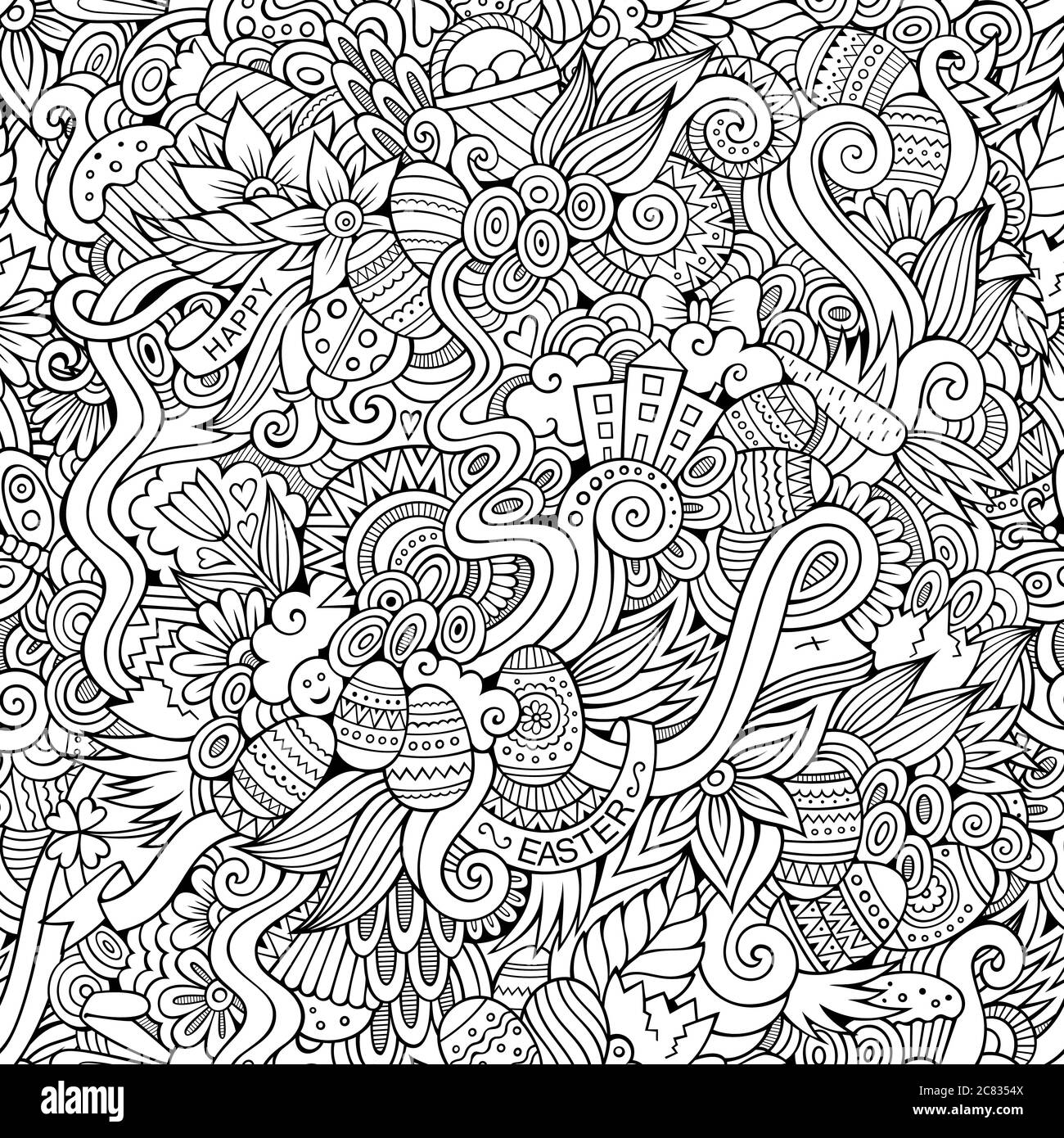 Easter doodles vector seamless pattern Stock Vector Image & Art - Alamy