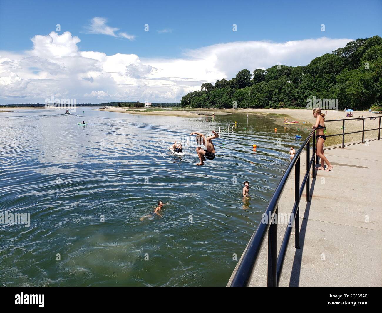 Summer fun at Sand St. beach Stony Brook Long Island New York Stock ...