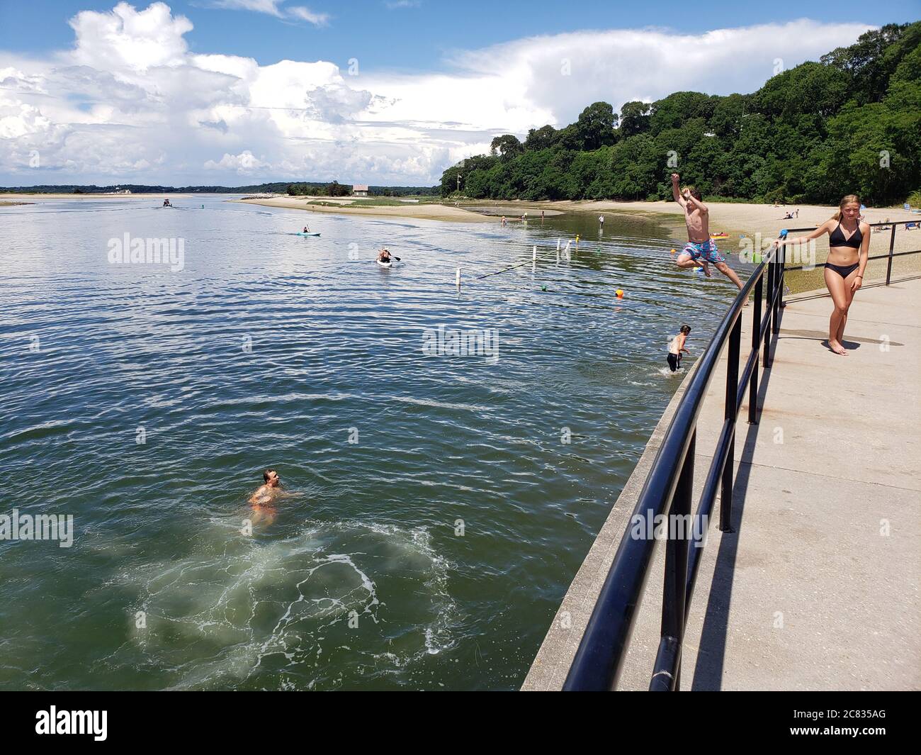 Summer fun at Sand St. beach Stony Brook Long Island New York Stock ...